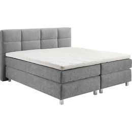 Westfalia Schlafkomfort Boxspringbett wahlweise mit Kaltschaum-Topper grau Bezug: 100% Polyester;Polsterung: 100% Polyester Microvelours Mit Kaltschaum-Topper, Liegefl&auml;che B/