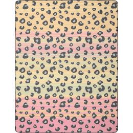 Biederlack Wohndecke &raquo;Wohndecke Wild Leo&laquo; 150 x 200, mit Zierstich bunt Baumwolle, Polyacryl, Polyester B/L: 150cm x 200cm