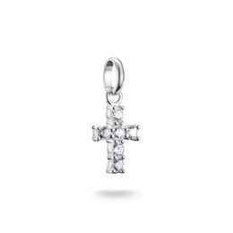 Thomas Sabo Damen Thomas Sabo Charm Kreuz &raquo;Charm Kreuz - Connect&laquo; mit Zirkonia (synth.) silber Einheitsgr&ouml;&szlig;e