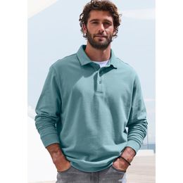 John Devin Herren Sweatshirt, Langarm, Pullover mit Polokragen, Baumwolle blau S (44/46)