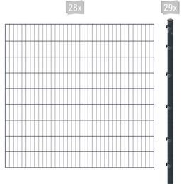 Arvotec Einstabmattenzaun &raquo;ESSENTIAL 180 zum Aufschrauben&laquo; Zaunh&ouml;he 180 cm, Zaunl&auml;nge 2 - 60 m grau Kunststoff, Stahl H/L: 180cm x 56m, Pfosten: 29 Stk.