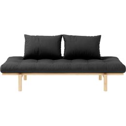 Karup Design Daybett &raquo;Pace&laquo; Set, 2 Stk. tlg. aus massiven Kiefernholz, inkl. Futonmatratze grau Gestell Klarlackiert kieferholz, Liegefl&auml;che B/L: 75cm x 200cm 