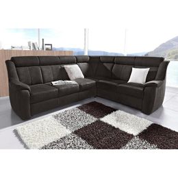 Sit & More sit&more Ecksofa &raquo;Basel L-Form&laquo; wahlweise mit Relaxfunktion schwarz Altara Nubuck , Luxus-Microfaser (100% Polyester;PRIMABELLE -Microfaser, Luxus-