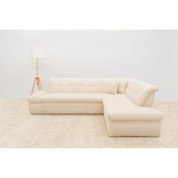 DOMO collection Ecksofa &raquo;MORIC 273x216 cm, L-Form, auch in Cord&laquo; wahlweise mit Bettfunktion und Armlehnenverstellung, auch in Cord beige 100% 