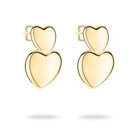 Tamaris Damen Paar Ohrstecker &raquo;Schmuck Geschenk Edelstahl Ohrringe Bold Hearts Herz&laquo; gold Edelstahl