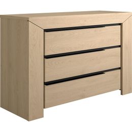 Kombikommode &raquo;Kommode 3 Schubladen&laquo; In 2 Farben erh&auml;ltlich braun Holzwerkstoff B/H/T: 123cm x 80cm x 45cm, 3 Stk., Kiefer