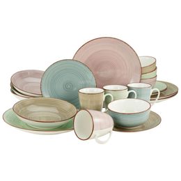 Creatable Kombiservice Samba, Mehrfarbig, Keramik, 20-teilig, 300 ml,400 ml, Essen & Trinken, Geschirr, Geschirr-Sets, Kombiservice