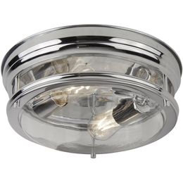 Searchlight Deckenleuchte &raquo;Glasgow 2Lt Deckenleuchte - Metall & Klarglas&laquo; E27 1 Stk. H: 14,5cm, 1 Stk.