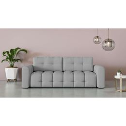 OTTO home 3-Sitzer &raquo;Manilla, wahlweise mit Bettfunktion, B/T/H 265/117/91 cm&laquo; mit Wellenunterfederung, in verschiedenen Materialien und Farben grau 