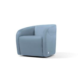 Egoitaliano Sessel &raquo;Charlottaas Clubsessel, Designsessel, modern und zeitlos, bequem&laquo; drehbar, kompakte Stellma&szlig;e, Solit&auml;rsessel blau Leder &raquo;BULL&laquo; (echtes 