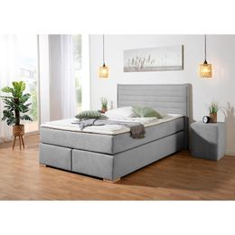 Home Affaire Boxspringbett &raquo;"&Ouml;stermoor"&laquo; in H2, H3 oder H4 erh&auml;ltlich grau Struktur H&auml;rtegrad der Matratze H4, Liegefl&auml;che B/L: 140cm x 200cm, Gewicht