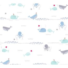 A.S. Cr&eacute;ation Vliestapete &raquo;Little Love&laquo; Motiv abstrakt naturalistisch glatt Kindertapete Tapete Tier Tapeten Kinderzimmer modern Design Wandtapete blau Vlies B/L: 