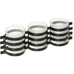 AMBIENTE HAUS Windlicht &raquo;Fuligo 3er Windlicht 30cm&laquo; schwarz Eisen, Glas B/H/T: 30cm x 9cm x 7cm