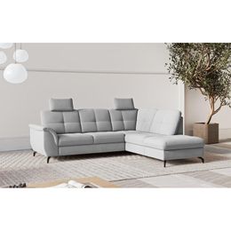 Sit & More sit&more Ecksofa &raquo;Zora&laquo; wahlweise mit Schlaffunktion und Bettkasten grau 100% Polyester B/H/T: 244cm x 92cm x 212cm, Luxus-Microfaser Euphoria, 