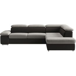 Sit & More sit&more Ecksofa &raquo;Valantine L-Form, B: 272 cm&laquo; mit Arm- & Kopfteilverstellung, optional mit Schlaffunktion schwarz 100% Polyester;Luxus-Kunstleder/