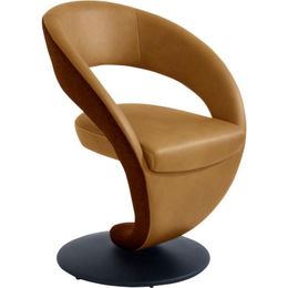 K+w Komfort & Wohnen K+W Komfort & Wohnen Esszimmerstuhl &raquo;Wave, Drehstuhl, Polsterstuhl&laquo; () Design-Drehstuhl, Drehteller in Metall schwarz, Farbkombination gelb B/H/T: 