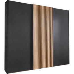 Wiemann Kleiderschrank &raquo;Denver&laquo; hochwertige Beschl&auml;ge grau Holzwerkstoff Graphit-Dekor, B/H/T: 222,6cm x 217cm x 67cm, T&uuml;ren: 3 Stk.