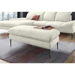 W.Schillig Hocker &raquo;enjoy&MORE&laquo; F&uuml;&szlig;e schwarz pulverbeschichtet, Breite 106 cm wei&szlig; Chenille-Flachgewebe R66 (85% Polyester, 15% Nylon);Longlife Xtra-