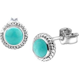 Elli Damen Paar Ohrstecker &raquo;Schmuck Geschenk Silber 925 Ohrringe&laquo; mit Howlith oder Amethyst gr&uuml;n 9mm, Silber 925 (Sterlingsilber)
