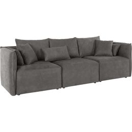 OTTO home 3-Sitzer &raquo;N&ouml;re&laquo; 3 Teile, in vielen Bezugsqualit&auml;ten und Farben s. auch "N&ouml;re" grau Samtoptik (100% Polyester);Struktur (100% Polypropylene);