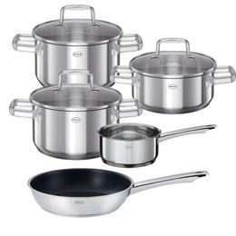 R&ouml;sle R&Ouml;SLE Topf-Set &raquo;MOMENTS, 5-tlg. incl. Pfanne 28 cm&laquo; Set, 5 tlg. tlg. Edelstahl 18/10 Einheitsgr&ouml;&szlig;e