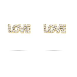 Tamaris Damen Paar Ohrstecker &raquo;Schmuck Geschenk Silber 925 Ohrstecker Love Letters&laquo; mit Zirkonia (synth.) Silber 925 (Sterlingsilber)