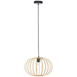 Brilliant Pendelleuchte &raquo;Enca&laquo; E27 1 Stk. 120 x 40 cm, E27, k&uuml;rzbar, Bambus/Metall, natur/schwarz schwarz 1, &Oslash; 40cm, 1 Stk.