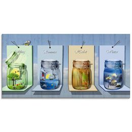 Artland Glasbild &raquo;Jahreszeiten in Gl&auml;sern&laquo; Vier Jahreszeiten 1 Stk. tlg. in verschiedenen Gr&ouml;&szlig;en bunt B/H/T: 60cm x 30cm, Glasbild Vier Jahreszeiten 