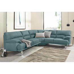 Trendmanufaktur Ecksofa &raquo;Cecilia II, in italienischen Design, bequem, hoher Sitzkomfort, L-Form&laquo; extrabreite Armlehnen f&uuml;r noch mehr Sitzkomfort gr&uuml;n 