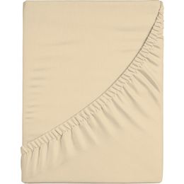bellana Spannbettlaken &raquo;bellana premiumstretch&laquo; super elastisch beige Jersey-Elasthan, Obermaterial: 95% Baumwolle, 5% Elasthan 1 Stk., Jersey-