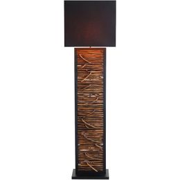 Salesfever Stehlampe &raquo;Nabor&laquo; E27 1 Stk. handgefertigt, Schirm gold von innen schwarz 1, H: 163cm, 1 Stk.