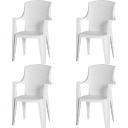 ProGarden Gartensessel &raquo;Eden&laquo; Set, 4 Stk. tlg. wei&szlig; B/H/T: 55cm x 91cm x 46cm