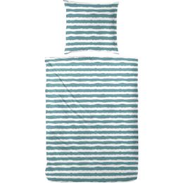 Primera Bettw&auml;sche &raquo;Baumwoll-Bettw&auml;sche Uni-Streifen&laquo; 2 Stk. mit einem modernen Streifenmuster gr&uuml;n Renforc&eacute;, Obermaterial: 100% Baumwolle B/L: 135cm x 200cm,