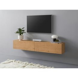 VOGL M&ouml;belfabrik Lowboard &raquo;1237&laquo; Breite 184 cm, h&auml;ngend und stehend, Front Eiche furniert braun Furnier, Holzwerkstoff B/H/T: 184cm x 32cm x 30cm, 
