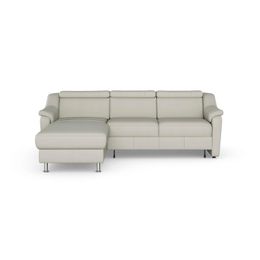 Sit & More sit&more Ecksofa &raquo;Freetown L-Form&laquo; inklusive Kopfteilverstellung und komfortablem Federkern wei&szlig; B/H/T: 257cm x 84cm x 166cm, NaturLEDER , Recamiere 