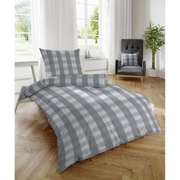 Primera Bettw&auml;sche &raquo;Feinbiber-Bettw&auml;sche&laquo; 2 Stk. samtweich und nat&uuml;rlich aus reiner Baumwolle grau Feinbiber, Obermaterial: 100% Baumwolle B/L: 135cm x 200cm,