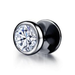 Firetti Damen Single-Ohrstecker &raquo;Schmuck Geschenk Ohrschmuck einzeln Glamour&laquo; mit Zirkonia (synth.) schwarz-wei&szlig; 9,9mm, Edelstahl