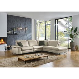 Die PlanBar Ecksofa &raquo;PN-EM20091, L-Form, Breite 297 cm&laquo; inkl. Kopfteilverstellung, optional elektr. Relaxfunktion u. Stauraum beige B/H/T: 297cm x 