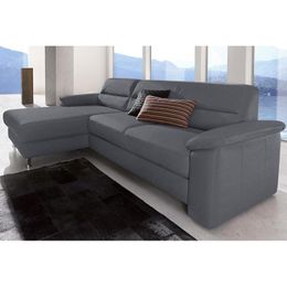 Sit & More sit&more Ecksofa &raquo;Ascara L-Form&laquo; inklusive Boxspring/Federkern-Polsterung, wahlweise mit Schlaffunktion grau NaturLEDER (echtes Rindsleder), Korpus in
