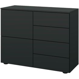 borchardt M&ouml;bel borchardt M&ouml;bel Kommode &raquo;Rova, Sideboard Breite 93 cm&laquo; Push-To-Open, verstellbare Einlegeb&ouml;den, viel Stauraum, Breite 93cm schwarz Holzwerkstoff B/H/T