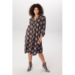 sheego Gro&szlig;e Gr&ouml;&szlig;en Druckkleid, braun-blau, Gr&ouml;&szlig;e 48 - Damen
