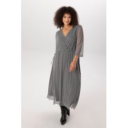 sheego Gro&szlig;e Gr&ouml;&szlig;en Meshkleid, schwarz-wei&szlig;, Gr&ouml;&szlig;e 52 - Damen