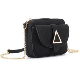 Vivance Damen Umh&auml;ngetasche &raquo;Minibag&laquo; Henkeltasche, Handtasche mit Kettenhenkel, Crossbody Bag VEGAN schwarz B/H/T: 19cm x 16cm x 5cm
