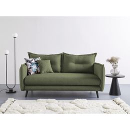 Home Affaire 3-Sitzer &raquo;Lazio, 183 cm breit, modern und bequem&laquo; Struktur fein, inkl. R&uuml;cken- und Zierkissen gr&uuml;n B/H/T: 183cm x 94cm x 110cm, Struktur 