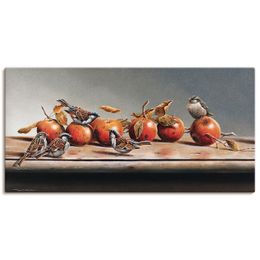 Artland Leinwandbild &raquo;Haus Spatzen II&laquo; Arrangements 1 Stk. tlg. auf Holzrahmen gespannt braun Leinwand B/H/T: 60cm x 30cm, Leinwandbild Arrangements 