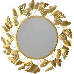 HOFMANN LIVING AND MORE Wandspiegel gold Metall, Spiegelglas B/H/T: 3cm &Oslash; 82cm, floral