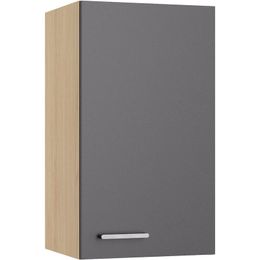 KOCHSTATION H&auml;ngeschrank &raquo;KS-Lucy&laquo; Breite 40 cm, mit 1 T&uuml;r, 2 Einlegeb&ouml;den, Soft-Close grau Eiche hell, B/H/T: 40cm x 70,4cm x 34,6cm, T&uuml;ren: 1 Stk.