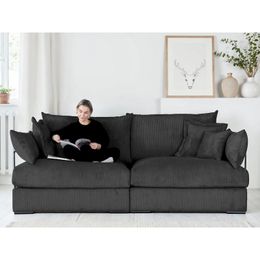 Home Affaire Big-Sofa &raquo;Casa XXL, B: 247 cm&laquo; 4 Zierkissen, Mega-Sofa, in Cord oder Chenille-Struktur, Federkern schwarz 100% Polyester B/H/T: 247cm x 