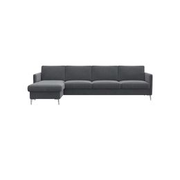FLEXLUX Ecksofa &raquo;Fiore, super Sitzkomfort durch Kaltschaum im Sitz, L-Form&laquo; schmale Armlehnen, F&uuml;&szlig;e Alu grau 100% Polyester B/H/T: 280cm x 85cm x 