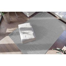 me gusta Teppich &raquo;Bijou 125&laquo; rechteckig 20 mm H&ouml;he Glanz Effekt, weicher Flor, Wohnzimmer, Schlafzimmer grau Polyester B : 120cm 1 Stk., 20mm, L: 